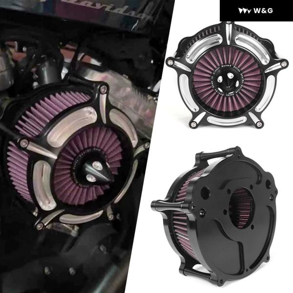 オートバイエアクリーナーインテークフィルターシステムタービンエレメントフィルターアルミ製ハーレースポーツスター883 1200 XLアイアン2004年以降 カスタム パーツ アクセサリーHign-concerned Chemical:Non...