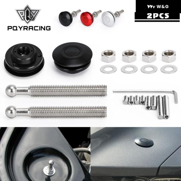 スポーツ汎用プッシュボタンビレットフードピンロッククリップキットカークイックラッチフォードマスタング4.6L V8 96-04 PQY-HP31BK カスタム パーツ アクセサリーHign-concerned Chemical:NoneSp...
