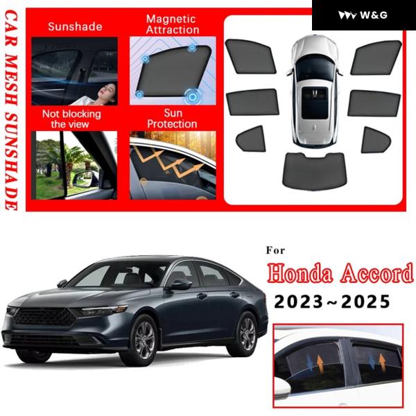 ホンダ アコード 11代目 アクセサリー 11 CY 2023~2025 メッシュサンシェード 断熱 マグネット式 ウィンドウ プライバシー サンシェード カスタム パーツ アクセサリーProduct application scenari...