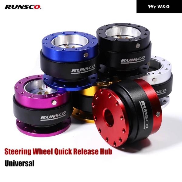 RUNSCO レーシングスタイル ステアリングホイール クイックリリース ハブボスキット ホイールハブアダプター ドリフトステアリングホイール カスタム パーツ アクセサリーCar Maker:universalMaterial:Alumi...
