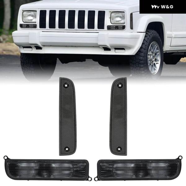 シグナルライト JEEP XJ 1997-2001 コンボ スモークバンパー ウィンカー コーナーサイドマーカーランプ 左右サイドコーナーバンパーライト カスタム パーツ アクセサリーHign-concerned Chemical:None...