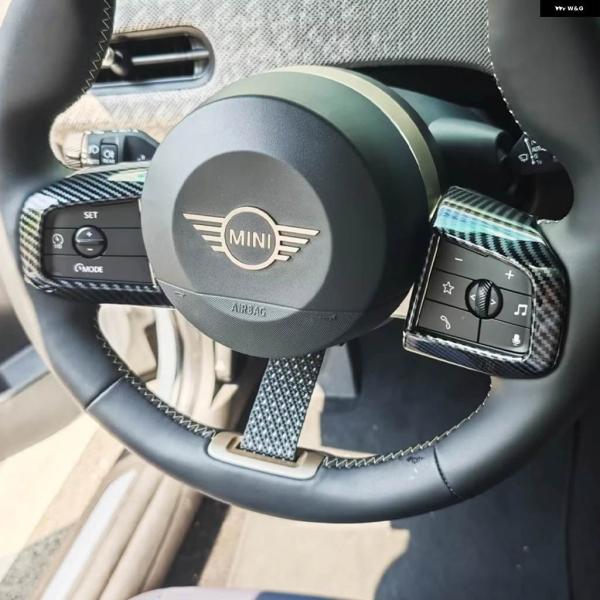 MINI COOPER F65 F66 F67 2025 カーアクセサリー ステアリングホイール ボタン フレーム ステッカー インテリア トリム ABS カーボン カスタム パーツ アクセサリーHIGN-CONCERNED CHEMICA...