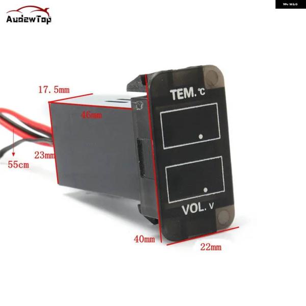 ブラック 車電圧計 温度計 LED デジタル リアルタイム デュアル ディスプレイ シンプル 設置 トヨタ 車専 カスタム パーツ アクセサリーBrand Name:AudewTopOrigin:Mainland ChinaBlack Ca...