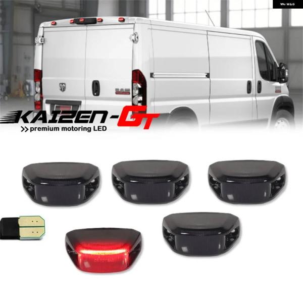 5個 車リアキャブ ルーフクリアランス マーカーライト ランニングライト ダッジ ラム プロマスター 1500 2500 3500 2014-2023 レッド フルLED 12V カスタム パーツ アクセサリーHigh-concerned ...