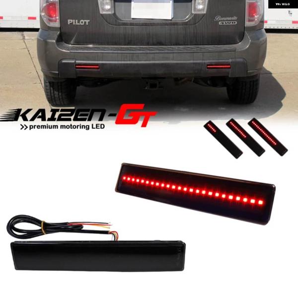 赤色LED車リア バンパー リフレクター ブレーキ テールライト リア フォグランプ シーケンシャルウィンカーライト付き 2006-2008年式 ホンダ パイロット カスタム パーツ アクセサリーHigh-concerned chemica...