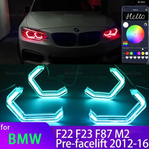 M4 スタイル RGB マルチカラー コントロール LED エンジェルアイ BMW 2シリーズ F22 F23 F87 M2 プレフェイスリフト 2012 - 16 カスタム パーツ アクセサリーHigh-concerned chemica...