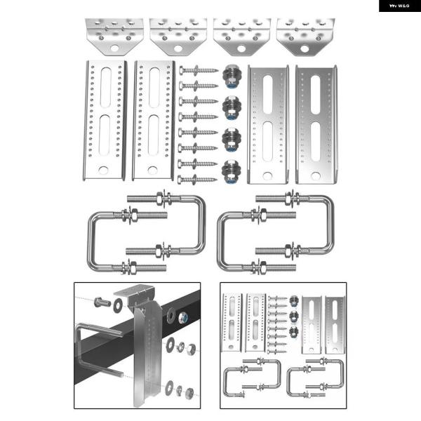 4X 8インチ スイベルトップバンク ブラケット キット 汎用 アクセサリー スペアパーツ 3インチX3インチ 2インチX3インチ 1.5インチX3インチ ボートトレーラークロスメンバー プロフェッショナル カスタム パーツ アクセサリーH...