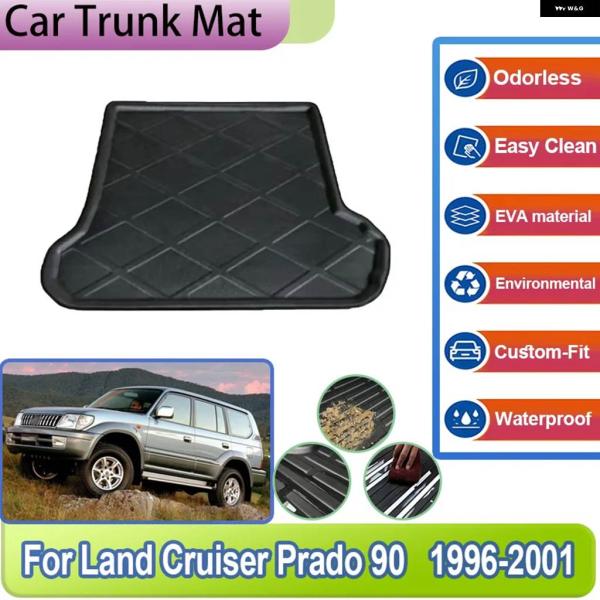 車用リア トランク マット トヨタ ランドクルーザー プラド 90 J90 1996~2001 FJ90 LC90 カーゴ ブーツ カーペット フロアトレイ ライナー カーアクセサリー カスタム パーツ アクセサリーHigh-concern...