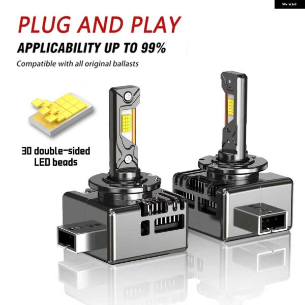 2個 D1S D3S LED ヘッドライト バルブ D2S D2R D4S D4R D8S CANバスランプ オートライト 両面CSPチップ カーライト 6000K プラグプレイHigh-concerned chemical:NoneCar...