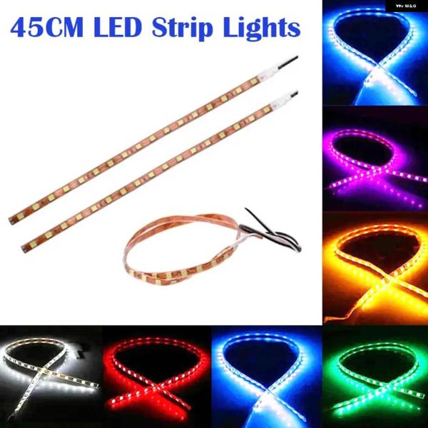 45CM LEDストリップライト ソフト 1210 45SMD 赤色 防水 ライトバー 車用 装飾 ランプ ムードライト 12V 白色 カスタム パーツ アクセサリーItem Weight:4.5gItem Length:45cmExter...