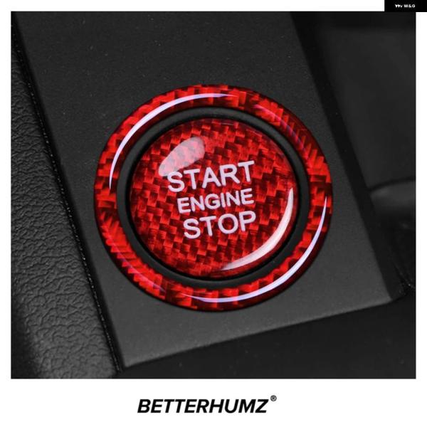 カーボン アウディ A3 A4 A5 A6 C5 C6 Q5 Q7 S3 S6 S7 車 エンジン スタート ストップ ボタン トリム ステッカー キー リング インテリア カスタム パーツ アクセサリーHigh-concerned che...