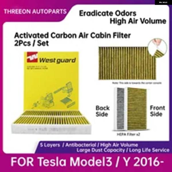 テスラ モデル3 モデルY用 エアコン フィルター HEPA静電コットン 消臭 2個 セット カスタム パーツ アクセサリーPlacement on Vehicle:Built-inCountry/Region of Manufacture...