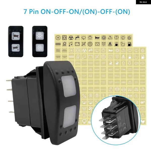 デュアルレンズ 7ピン ON-OFF-ON DPDT 3方向ラッチング/モーメンタリーロッカースイッチ 逆極性トグルスイッチ ARB CARLING カスタム パーツ アクセサリーHigh-concerned chemical:NoneSw...