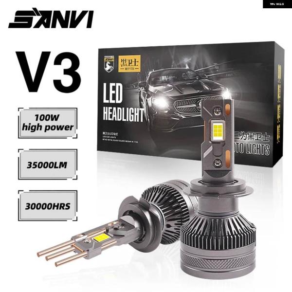 SANVI CAR V3 LED ヘッドライト 12V 200W 5500K 35000LM 4775 CSP ビッグチップ 高出力 H4 H7 H11 9005 9006 9012 CAR カスタム パーツ アクセサリーHigh-conc...