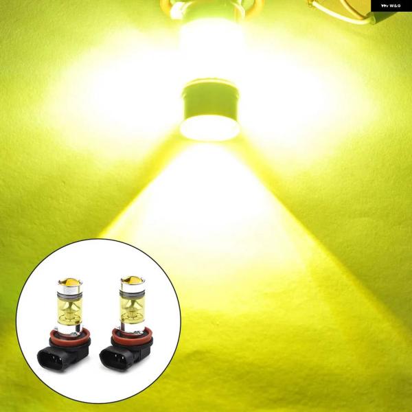 2個 車用 フォグランプ バルブ H11 H8 LED イエロー フォグランプ バルブ 4300K 100W 1500LM 超高輝度 DRL LED ライト カスタム パーツ アクセサリーVoltage:12 VBrand Name:NIG...