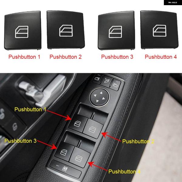 ガラスリフトパワー コントロール ボタン ウィンドウ コントロール スイッチカバー ウィンドウマスタースイッチキャップ メルセデス ベンツ C GLK E クラス カスタム パーツ アクセサリーHigh-concerned chemical...