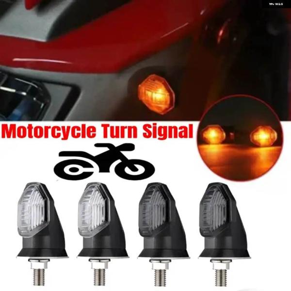 8MM ミニ オートバイ LED ウインカー インジケーター ライト 12V アンバー アロー フラッシャー ブリンカー ホンダ ヤマハ オートバイ シグナルライト カスタム パーツ アクセサリーBattery Included:NoHig...