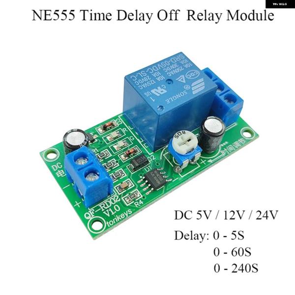 NE555 タイムディレイリレー モジュール 5V/12V/24V トリガーディレイ 単安定リレー モジュール 5秒/60秒/240秒 ターンオフリレースイッチ モジュール カスタム パーツ アクセサリーEU LVD Voltage:Low...