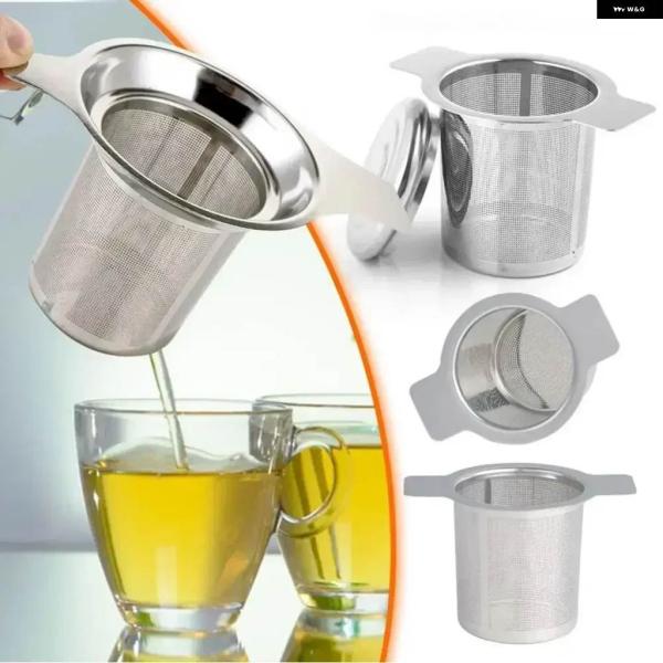 ルーズリーフティー用インフューザーダブルハンドル蓋細かいメッシュコーヒー フィルター 吊り下げ式カップ漏れ防止ストレーナー カスタム パーツ アクセサリーHigh-concerned chemical:NoneMaterial:Acero ...