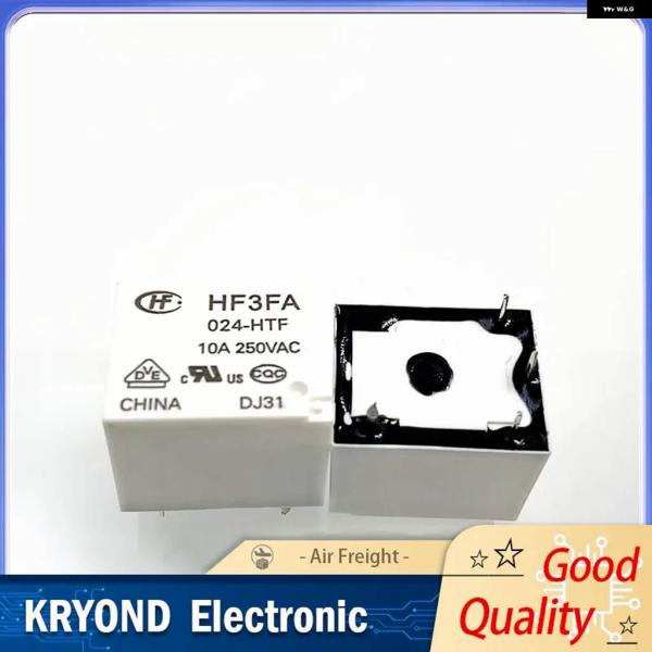 10個 パワーリレー HF3FA 012-HTF 12VDC HF3FA 024-HTF 24VDC 10A 4ピン 電気 制御 カスタム パーツ アクセサリーEU LVD Voltage:Low voltage: Below 50Vac ...