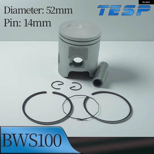 オートバイ ピストンキット ヤマハ BWS100 BWS 100 AXIS MIO100 100CC 2ストローク 52MM +0.25 +0.5 +0.75 +1 54MM 55MM 56MM ボア 14MMピン カスタム パーツ アクセ...