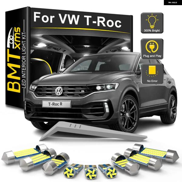 フォルクスワーゲン VW T-ROC TROC T ROC A11 2017 - 23 ライトランプ用 LED 室内灯 バルブ キット 8個 カスタム パーツ アクセサリーHigh-concerned chemical:NoneSize:3...
