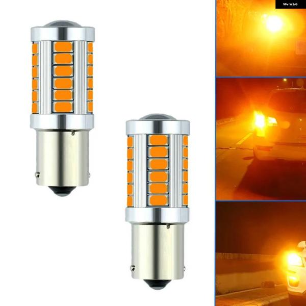 アンバー イエロー LED カーウィンカーライト 2個 セット 1156 BAU15S PY21W 33SMD ブレーキテールリバース バルブ リアハザード灯 カスタム パーツ アクセサリーHigh-concerned chemical:N...