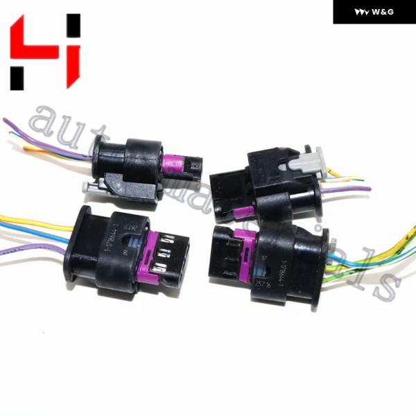 4ピース 3ピン パーキング センサー プラグ コネクタ ワイヤー V A G V W AU DI SE AT SKO DA MER CEDES 4F0973703 1-1718644-1 カスタムパーツ アクセサリー 交換用部品OEM N...