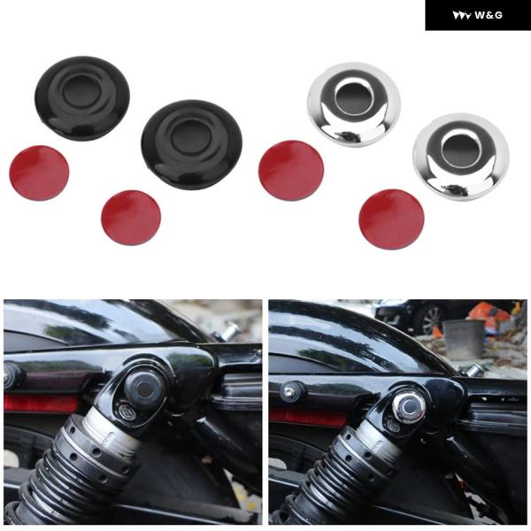 オートバイ バイク ブラッククロームショックボルトカバー ハーレー スポーツスター XL883 XL1200 04-16 ダイナ 06-17 リア フォーク ブーツ プロテクター デコレーション カスタムパーツ アクセサリー 交換用部品Pr...
