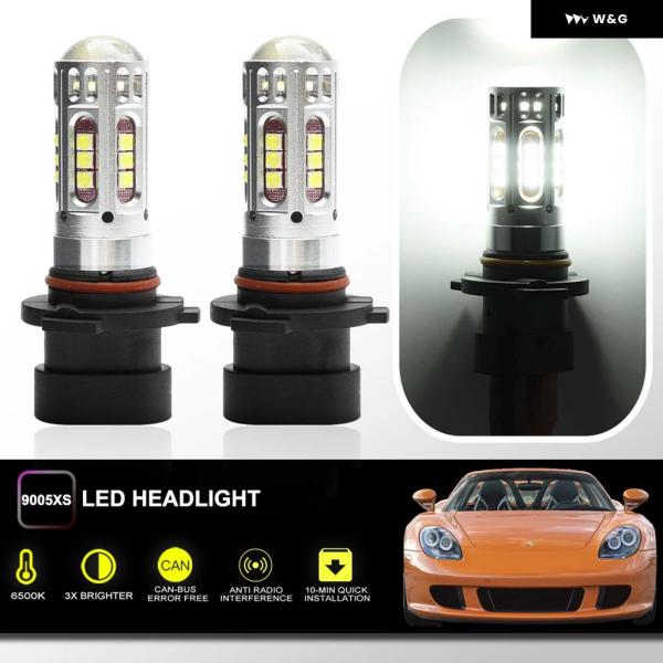 アップグレード CANBUS LED ヘッドライト バルブ ポルシェ カレラ GT 2004-2006 VW フェートン テスラ ロードスター 9005XS HB3A ハイビーム カスタム パーツ アクセサリーHign-concerned ...