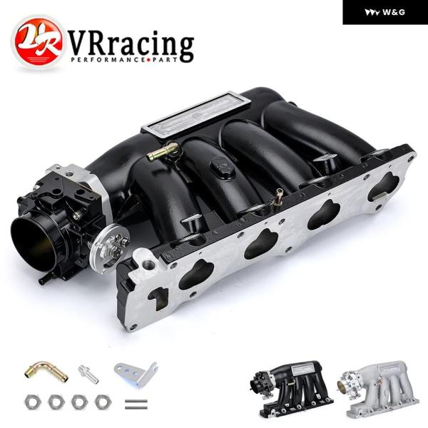 アルミインテーク マニホールド スロットルボディ 06-11 ホンダ シビック 04-08 アキュラ TSX K20Z3 シルバー/ブラック VR-IM52+6951 カスタム パーツ アクセサリーHign-concerned Chemic...