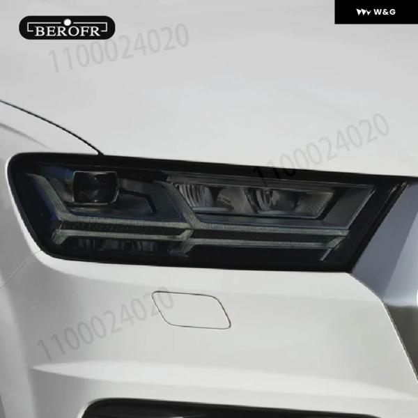 アウディ Q7 4M 2016-20 車用 ヘッドライト ティント ブラックビニール フィルム クリアTPU ステッカー アクセサリー 2枚 カスタム パーツ アクセサリーHign-concerned Chemical:NoneCatego...