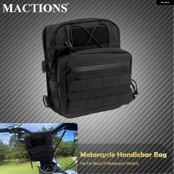 オートバイ バイク シーシーバー Tバー ハンドルバー バッグ ハーレー スポーツスター XL1200 883 48 72 ツーリング グライド ダイナ ソフテイル フロント トラベルポーチバッグ カスタム パーツ アクセサリーHign-c...