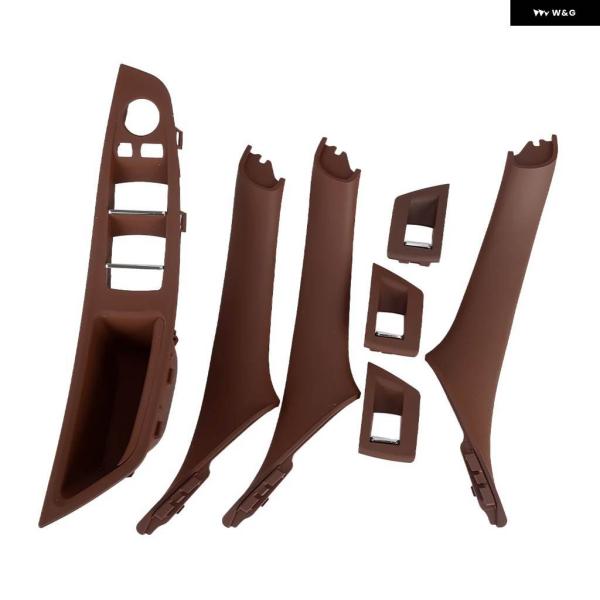 1セット 赤茶色 ABS 車内ドア パネル ハンドルカバー トリム BMW 5シリーズ F10 2011-2013 - 16 左ハンドル カスタム パーツ アクセサリーHigh-concerned chemical:NoneOther Pa...