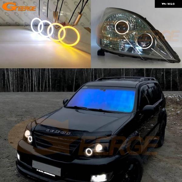 レクサス GX 470 GX470 J120 2003 - 2006/09/01 超高輝度 A/W スイッチバック DRL ウィンカー LED エンジェルアイキット ハローリング カスタム パーツ アクセサリーHigh-concerned ...