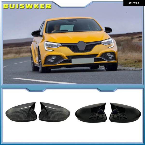 メガーヌ4 IVルノー 2016-2021 カーアクセサリー ピアノ ブラックチューニング オートスポーツ バットデザイン RS サイド用 バットデザイン ミラー カバー カスタム パーツ アクセサリーHigh-concerned chem...