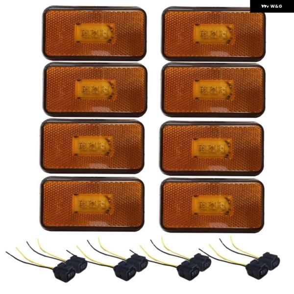 24V アンバー 色 LED ライトスカニア側標重い トラック クリアランスランプ トラック ボディパーツ2ピースコネクタ付き カスタム パーツ アクセサリーHigh-concerned chemical:NoneVoltage:12 VI...