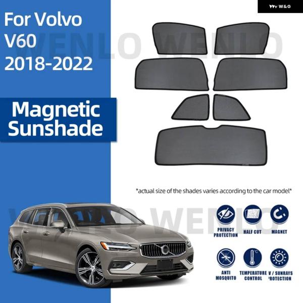 ボルボ V60 2018-2023 フロントガラスカーテン マグネットメッシュガラス サンバイザー ウィンドウサンシェード たるみ防止 サンシールド クリップシェードカバー カスタム パーツ アクセサリーThickness:Standard...