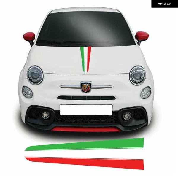 イタリア国旗 ボンネットストライプ 500 595 アバルト ビニール デカール ステッカー グラフィック カスタム パーツ アクセサリーCategory:StickersType Of Sticker:Car Bodyis_customi...