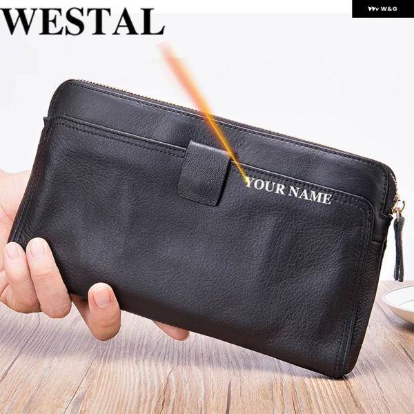 WESTAL メンズ クラッチバッグ 用クラッチウォレット 財布 メンズ 大型 ツーリング ビジネス ハンドバッグ カードホルダー パスポートカバー カスタム パーツ アクセサリーModel Number:9041-2Exterior:No...