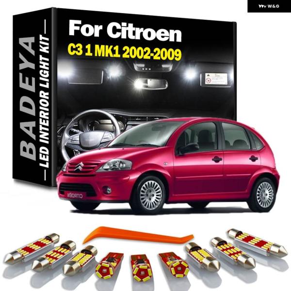 シトロエン C3 1 MK1 2002 - 09 車用マップドーム 電球 CANBUS LED インテリア トランク ライトキット 10個 カスタム パーツ アクセサリーHigh-concerned chemical:NoneSize:31...