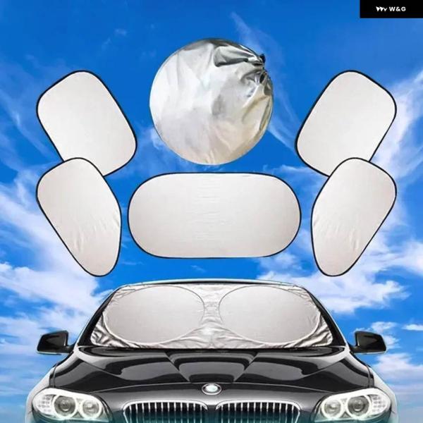 KJOY 6個 車用ウィンドウサンシェード UVカット シルバーコーティング布 クール運転 熱やグレアを軽減 ツールセット カスタム パーツ アクセサリーProduct application scenarios:OtherCraft of...