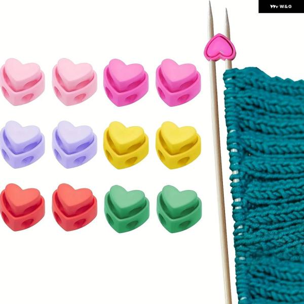 5個ハート型ニードル止め具ダブルホール スプリング トグル編み物かぎニードル編みDIYクラフト用ニードル止め具ニードル ホルダー カスタム パーツ アクセサリーHigh-concerned chemical:NonePlastic Type...