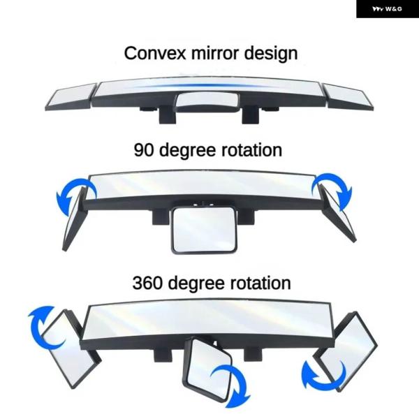 車用ワイドビューミラー 広角パノラマアシスト車内クリップオン凸面バックミラー カスタム パーツ アクセサリーHigh-concerned chemical:NoneSpecial Features:Eliminate Blind Spots...