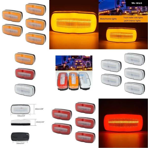 LED トラック トレーラーサイドマーカーランプテール ストップブレーキ テールライト ランニングハザードウィンカー 防水 5個パック カスタム パーツ アクセサリーHigh-concerned chemical:NoneVoltage:1...