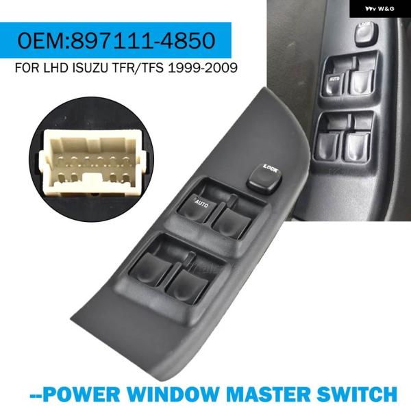 897155246 車用 電動パワーウィンドウリフタースイッチ フロント左 1999-2009 ISUZU TFR/TFS 897111-4850 カスタム パーツ アクセサリーHigh-concerned chemical:NoneSpe...