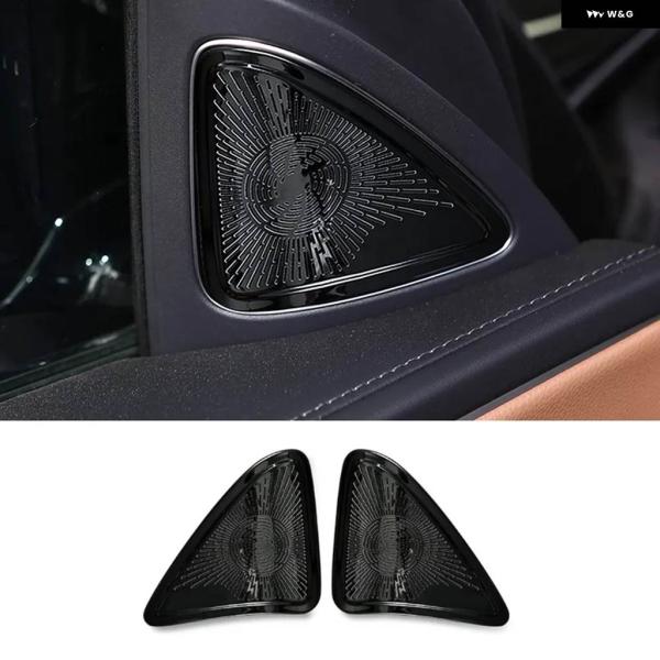 メルセデス ベンツ E クラス W214 2024用 車ドア Aピラー スピーカー オーディオ カバー ラウド スピーカー トリム ステンレス ステッカー カスタム パーツ アクセサリーHigh-concerned chemical:Non...