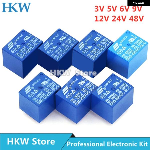 10個 リレー SRD-03VDC-SL-C SRD-05VDC-SL-C SRD-24VDC-SL-C SRD-12VDC-SL-C 3V 5V 6V 9V 12V 24V 48V 10A 250VAC 5ピンリレー カスタム パーツ ア...