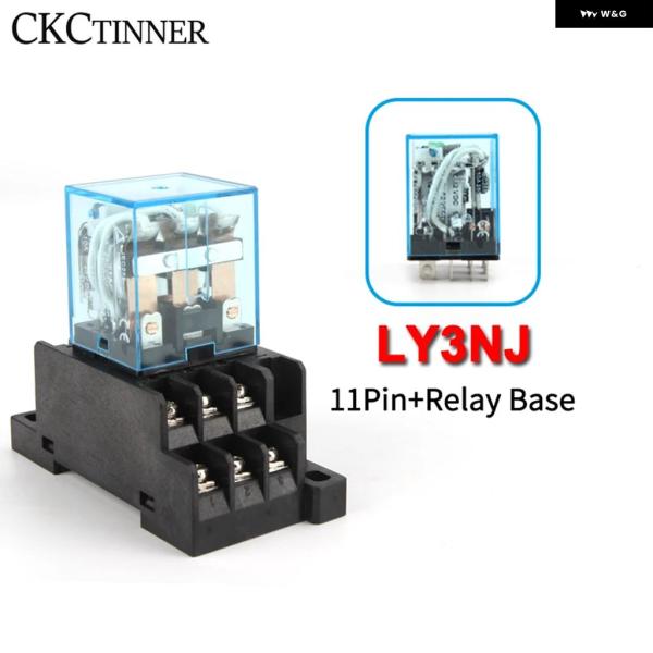 ミドルリレー HH63P LY3NJ 10A マイクロ小型電磁リレー AC/DC12V/24V AC110V/220V/380V 11ピンソケットベース PTF11A カスタム パーツ アクセサリーModel Number:HH63POri...