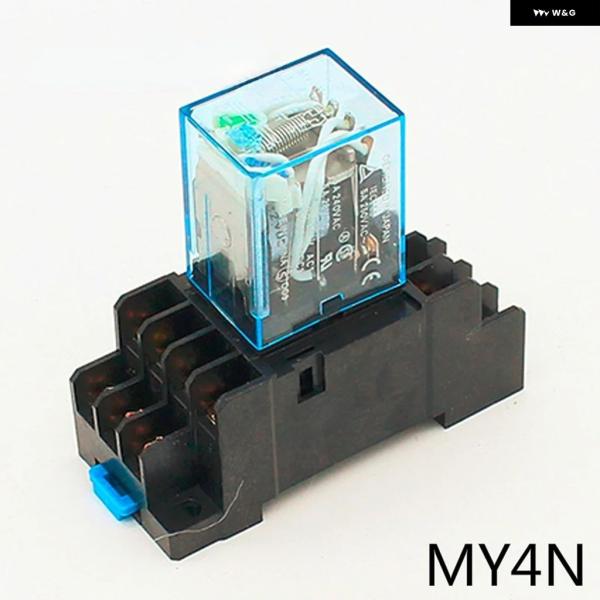 MY4 パワーリレー MY4NJ DINレール マウント ソケットベース 14ピン 12V/24V 110V/220V MY4N リレースイッチ カスタム パーツ アクセサリーEU LVD Voltage:Low voltage: Belo...